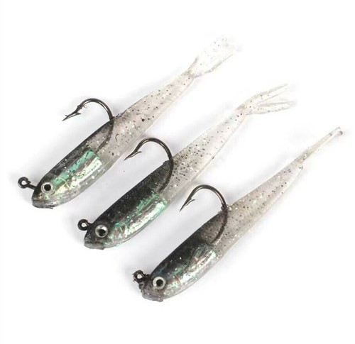 10PCS Soft Jig Head Fishing Lures Silicone Soft Baits Jigging Wobblers ...