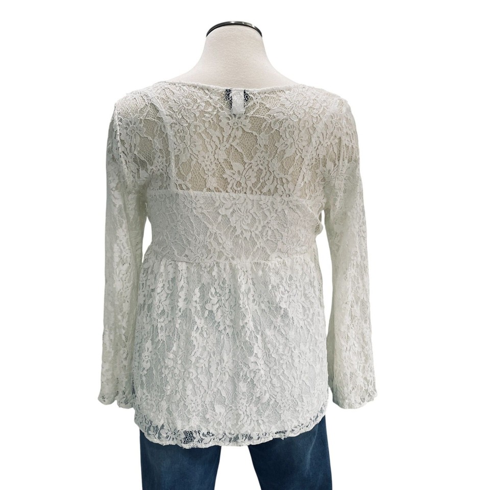 Torrid Lace Top With Cami Plus 2X White Sheer Boho Romantic Two Piece ...