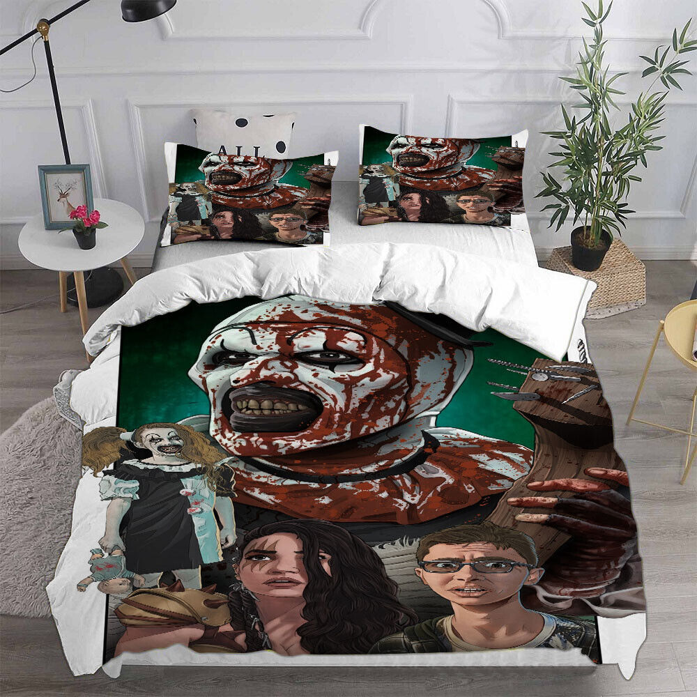 Terrifier Killer 3D Duvet Cover+Pillowcase Single Double Queen Bedding ...