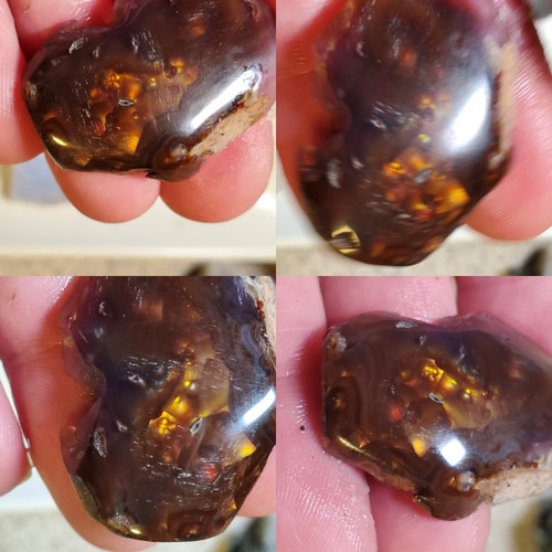 PURPLE AAA+++ 70s Old Stock Penny's Deer Creek Fire Agate Rough Rub ...