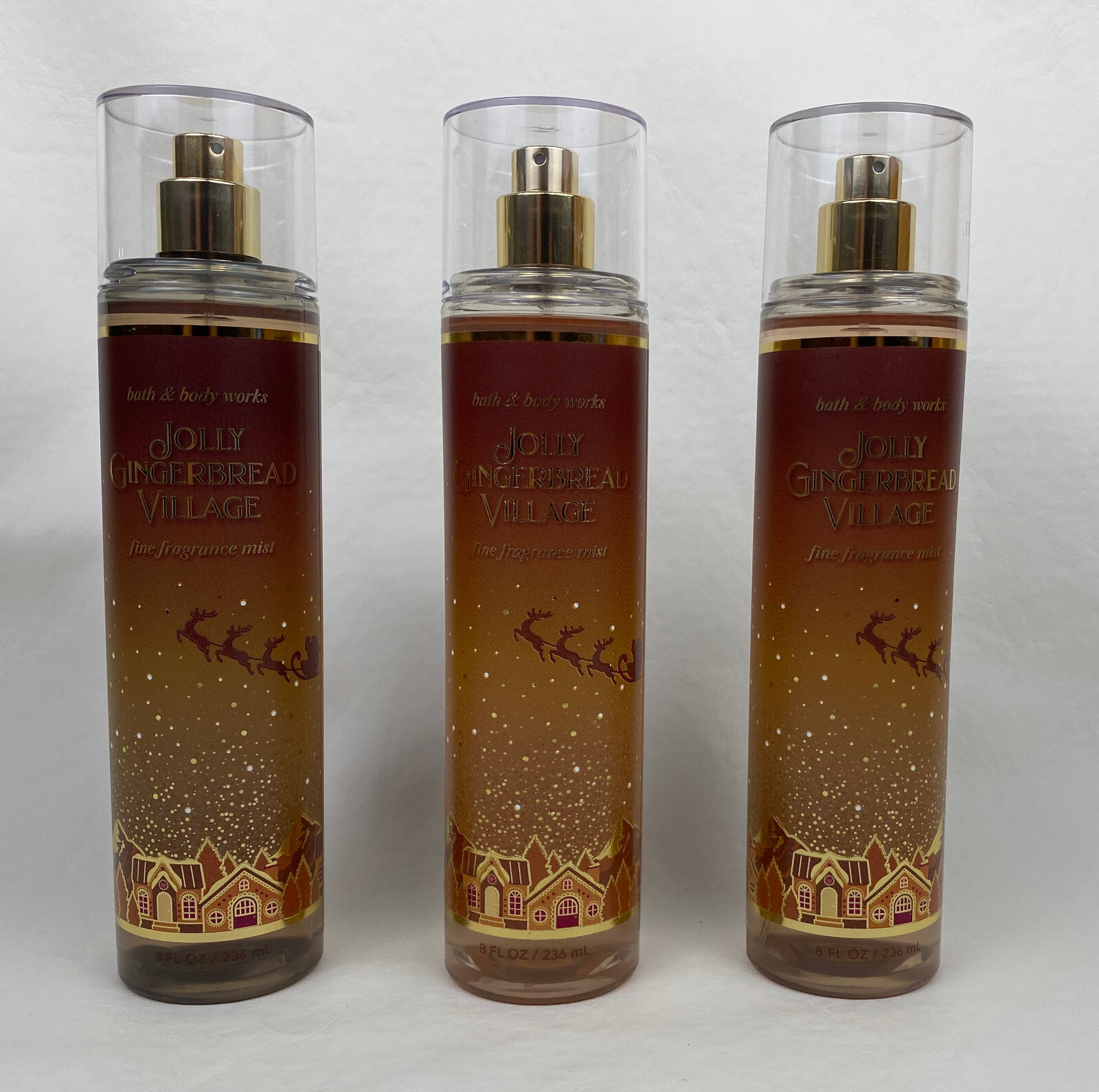 3 Bath & Body Works Jolly Gingerbread Village Fine Fragrance Mists 8 fl ...