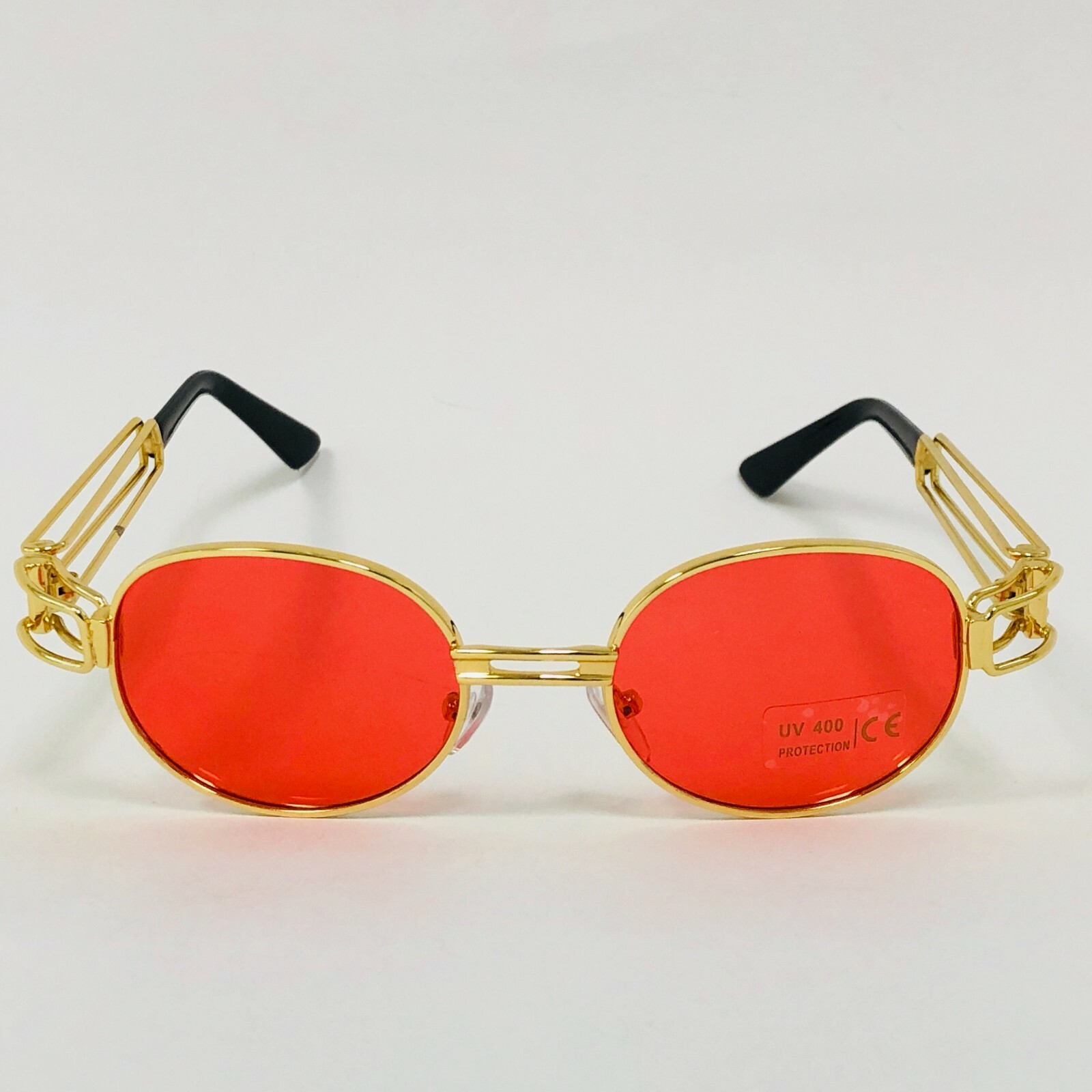 Men Hip Hop Sunglasses Black Lens Oval Shades Migos Classy Gold Frame ...