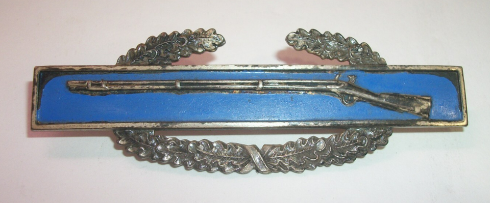 Vintage WWII Combat Infantry Badge Sterling Silver w Rifle ORIGINAL WW2 ...