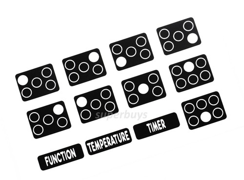 Oven Knob Decal Labels Flame Symbols 6 Flame Gas Hob Sticker Set ...