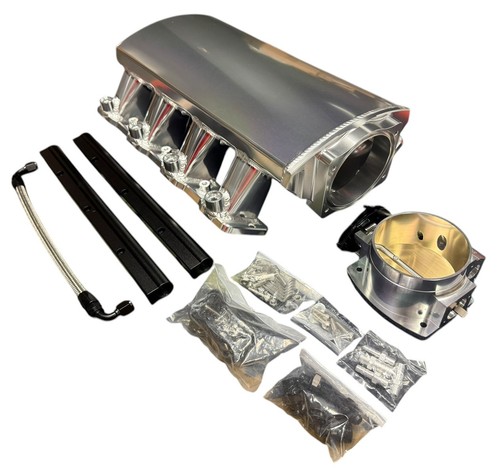Low Profile LS3 L92 102 Fabricated Intake Manifold Fuel Rails Throttle ...