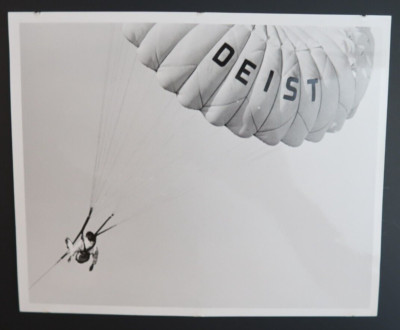 Deist Safety Equipment Large Parachute Vintage Black & White Photo 8" x ...