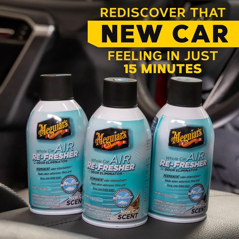 Meguiar's Whole Car Air Refresher Odor Eliminator Spray New Car Scent 3 ...
