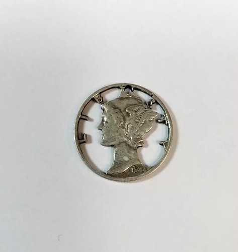 Sterling Silver Cut Out Mercury Dime Pendant | eBay