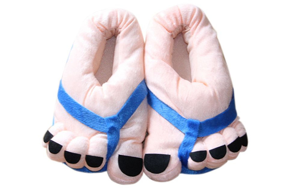 NewWinter Warm Funny Cute Cartoon Big Feet Beige Soft Velvet Home Floor ...