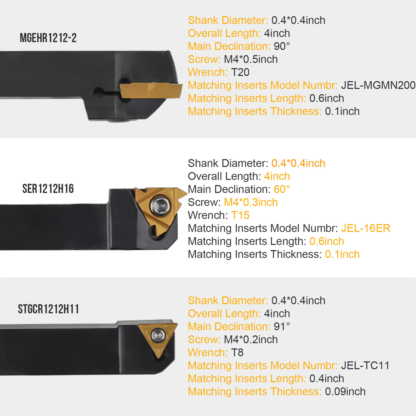 21PCS Lathe Carbide Inserts Tool with Holder Wrench Mini Lathe Turning ...