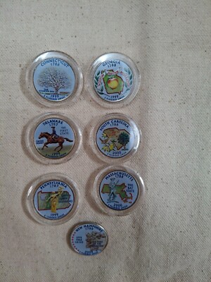 Colorized State Quarters Mixed Lot, 7 Quarter Lot, Refer to Photos, Lot ...