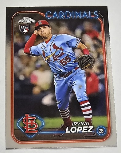 2024 Topps Chrome Baseball Card #95 Irving Lopez Rookie St. Louis ...