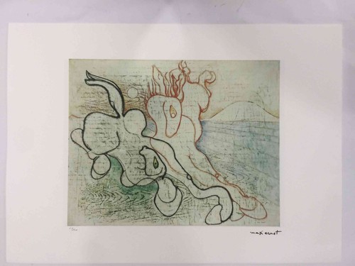 Max Ernst Lithography Off Set CM 50x70 Signature On Plate With ...