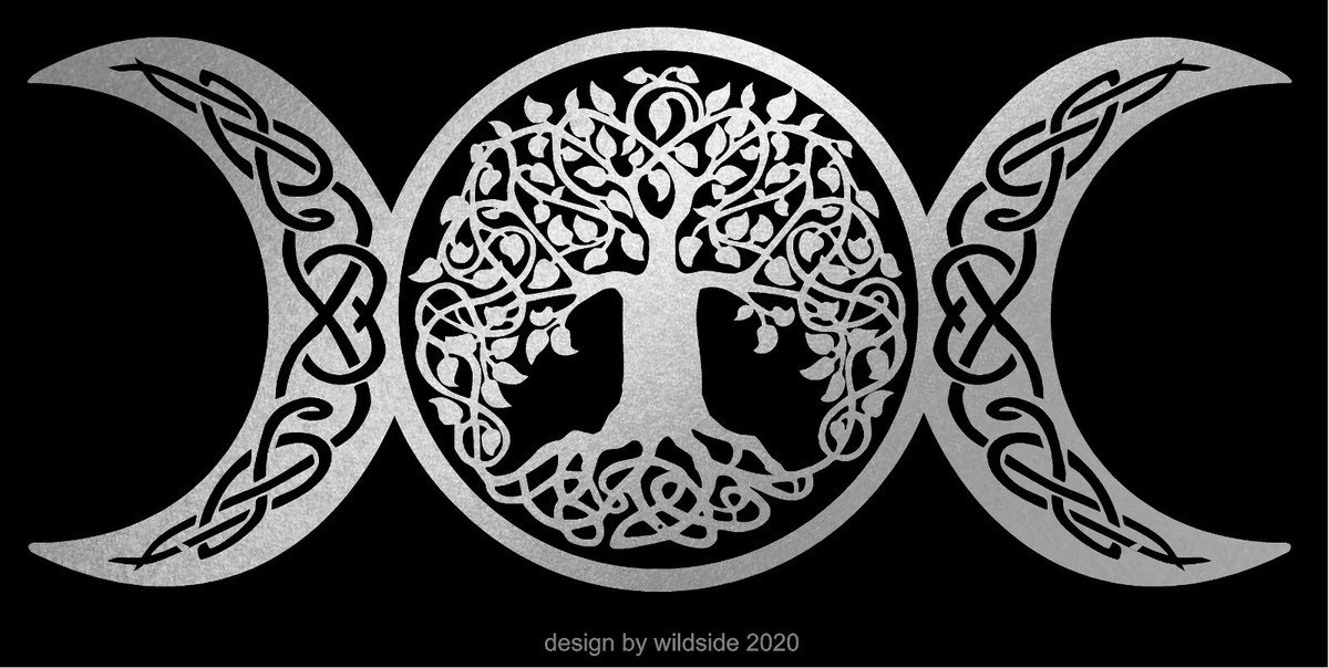 Dark Moon Goddess Symbols Triple Moon Religious Vector & Photo (Free