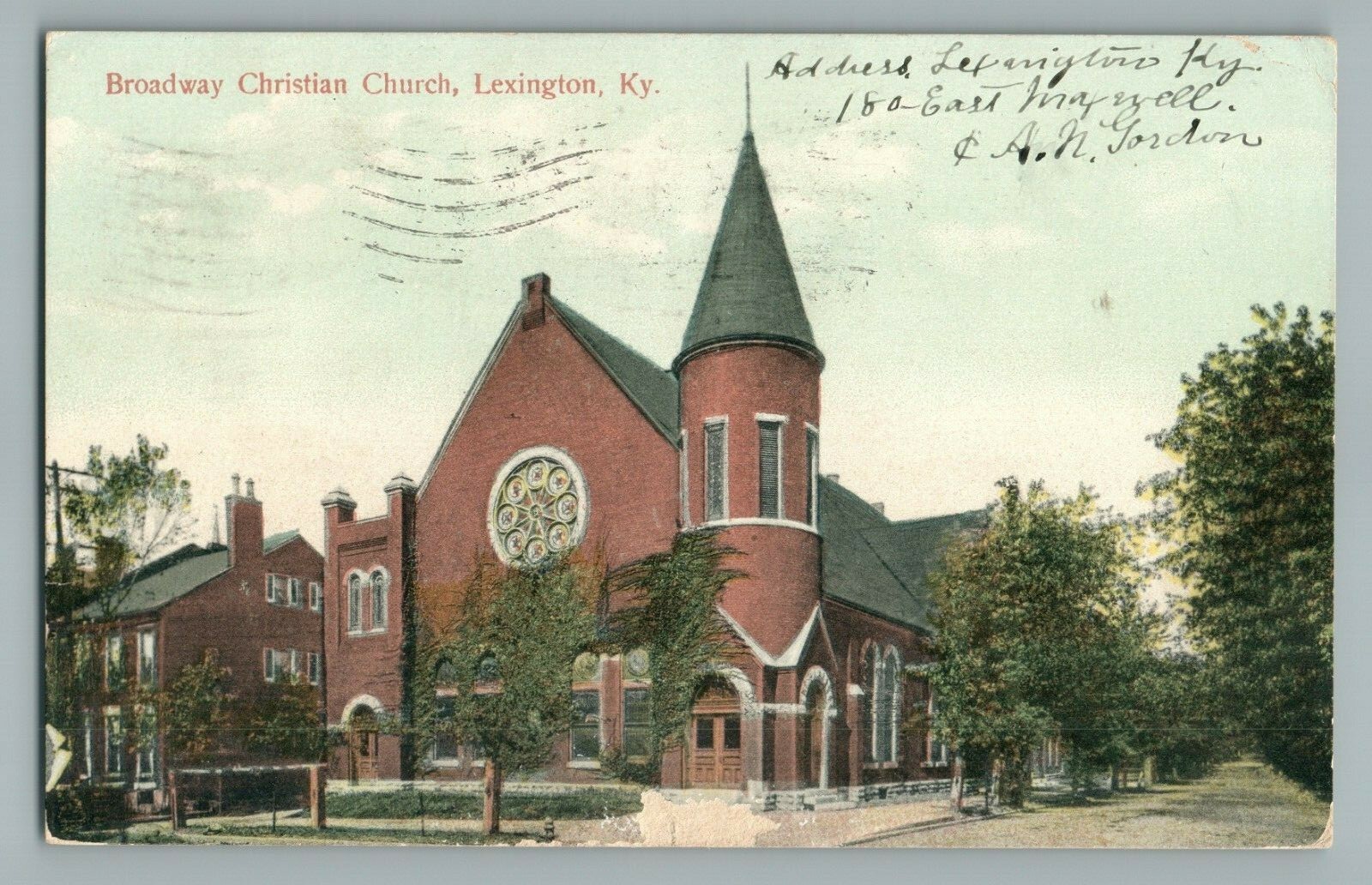 Broadway Christian Church LEXINGTON Kentucky~Rare Antique Postcard 1909 ...