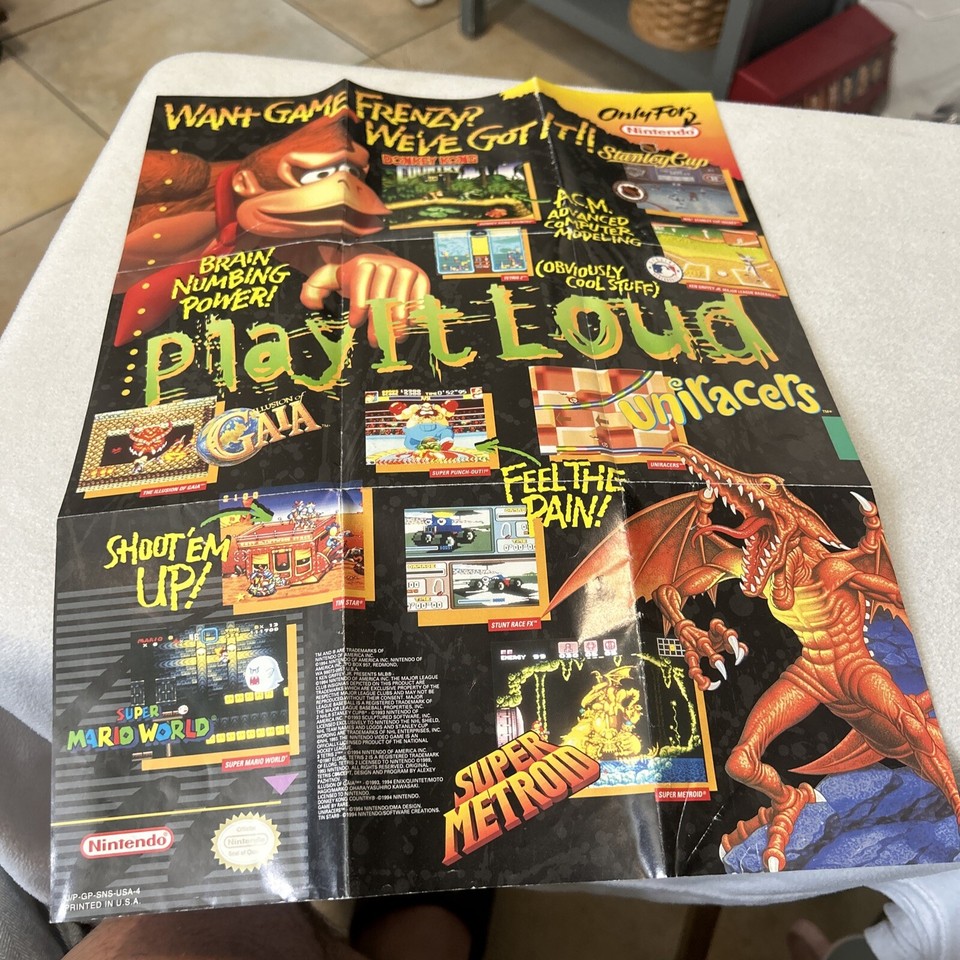 SNES Play It Loud / Join The Club Star Fox Nintendo Power Poster Insert ...