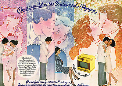 PUBLICITE ADVERTISING 054 1978 CHESTERFIELD ( 2 pages) bas & collants ...