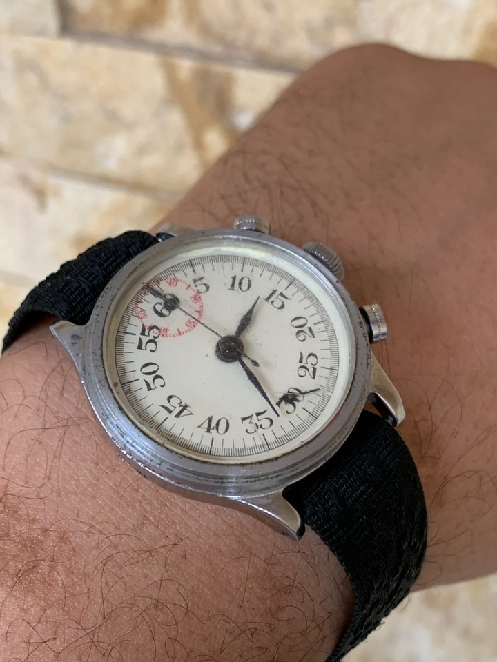 1940s Vintage Pierce WW2 Military Monopusher Chronograph Timer Swiss ...