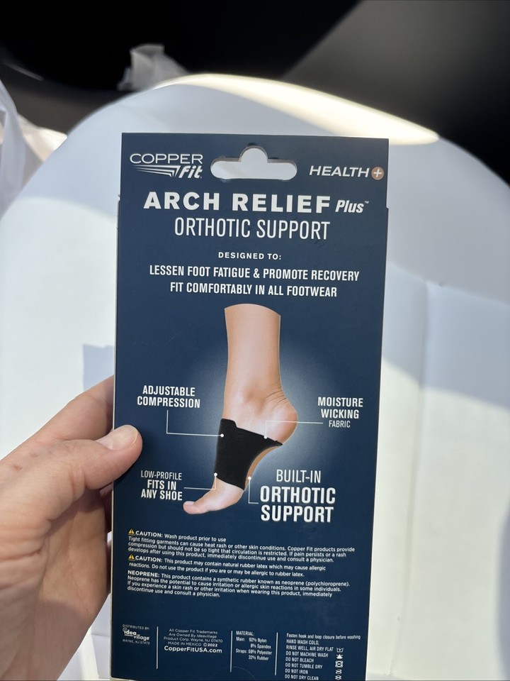 Copper Fit Health Unisex Arch Relief Plus with Built-In Orthotic ...