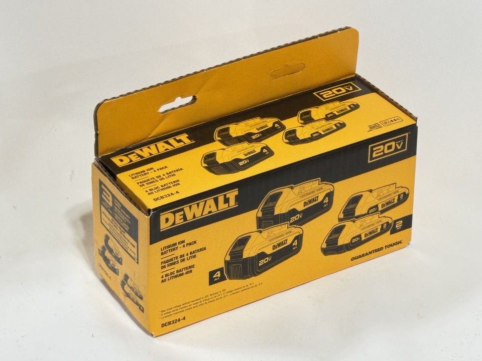 BRAND NEW DEWALT DCB324-4 20V MAX 4 Ah and 2 Ah Batteries (2-DCB204 & 2 ...