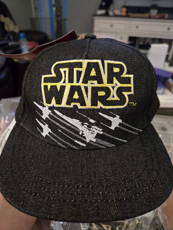 Star Wars Classic X Wing Fighter Logo Flatbrim Baseball Cap Hat Youth ...