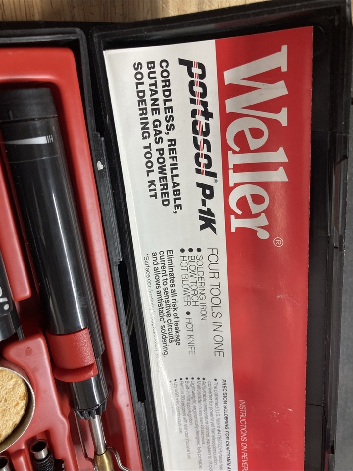 Weller Portasol P-1K * Butane Torch Soldering Kit case complete. | eBay