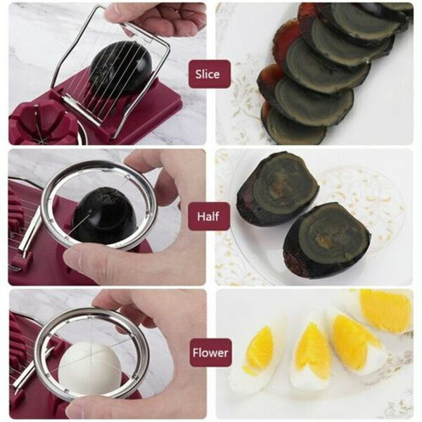 Stainless Steel Egg Slicer Egg Cutter for Hard Boiled Eggs Kitchen ...