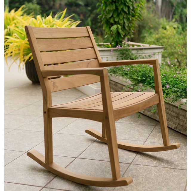 Fully Assembled Madison Collection Teak Rocking Chair by Joshua Lane ...