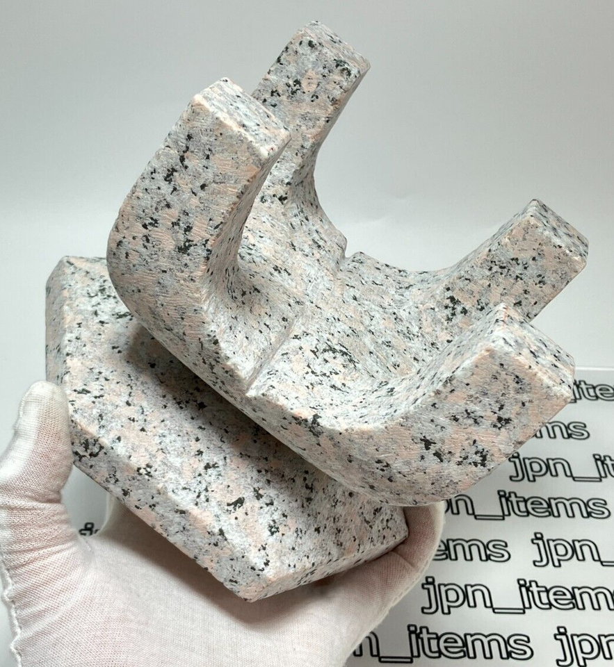 Pink Gray Stone Lantern Tourou Miniature Granite Japanese Garden ...
