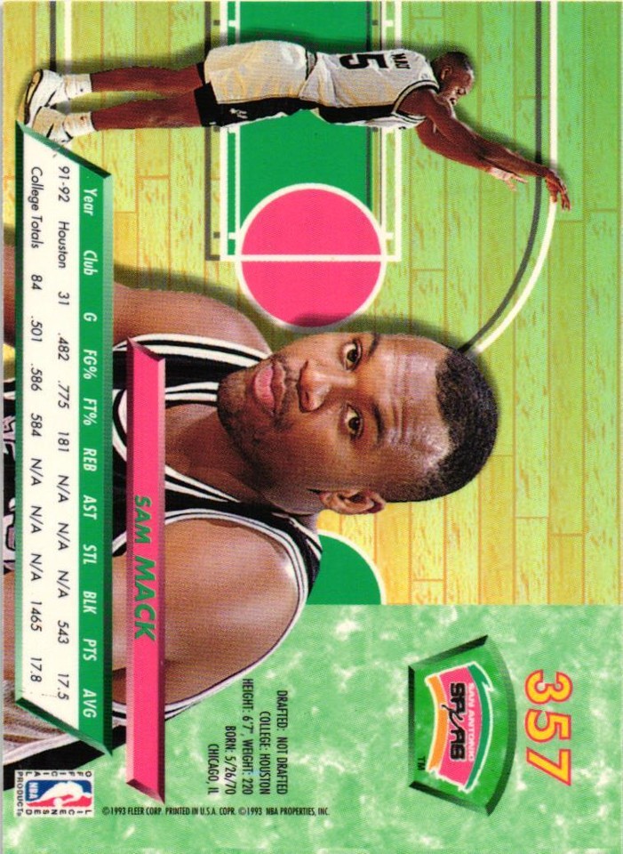 1992 Ultra 357 Sam Mack San Antonio Spurs | eBay