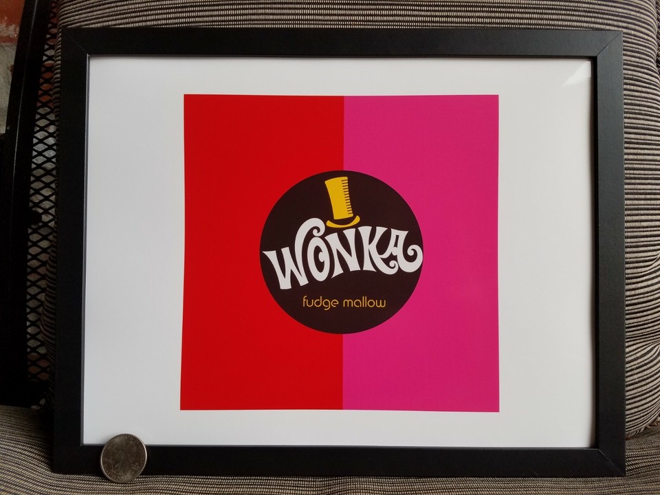 Framed "Fudge Mallow" Chocolate Candy Bar Wrapper | Willy Wonka | 1971 ...