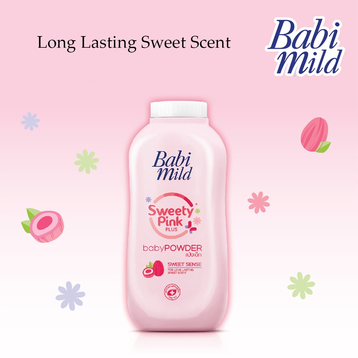 NEW Baby Powder Babi Mild Sweety Pink Plus Sweet Scent Natural Talcum ...