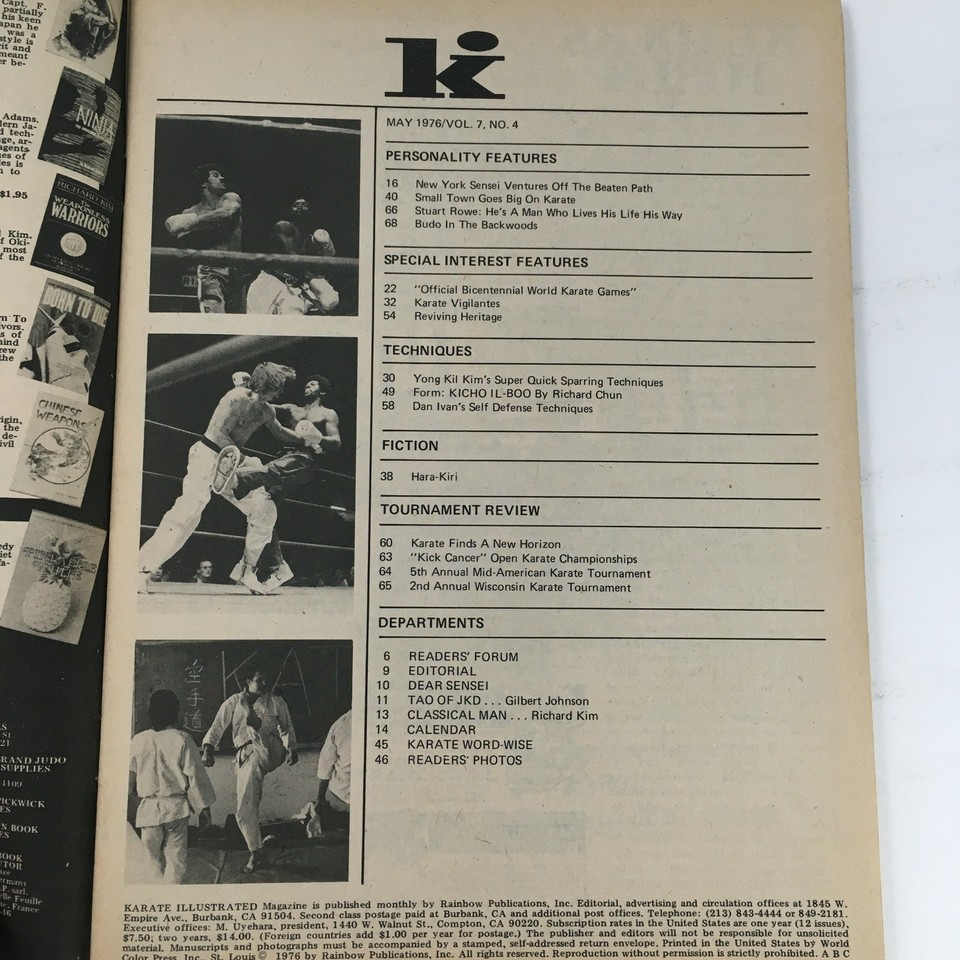 Karate Illustrated Magazine May 1976 Vol 7 #4 Makoto Ibushi & Kenneth ...