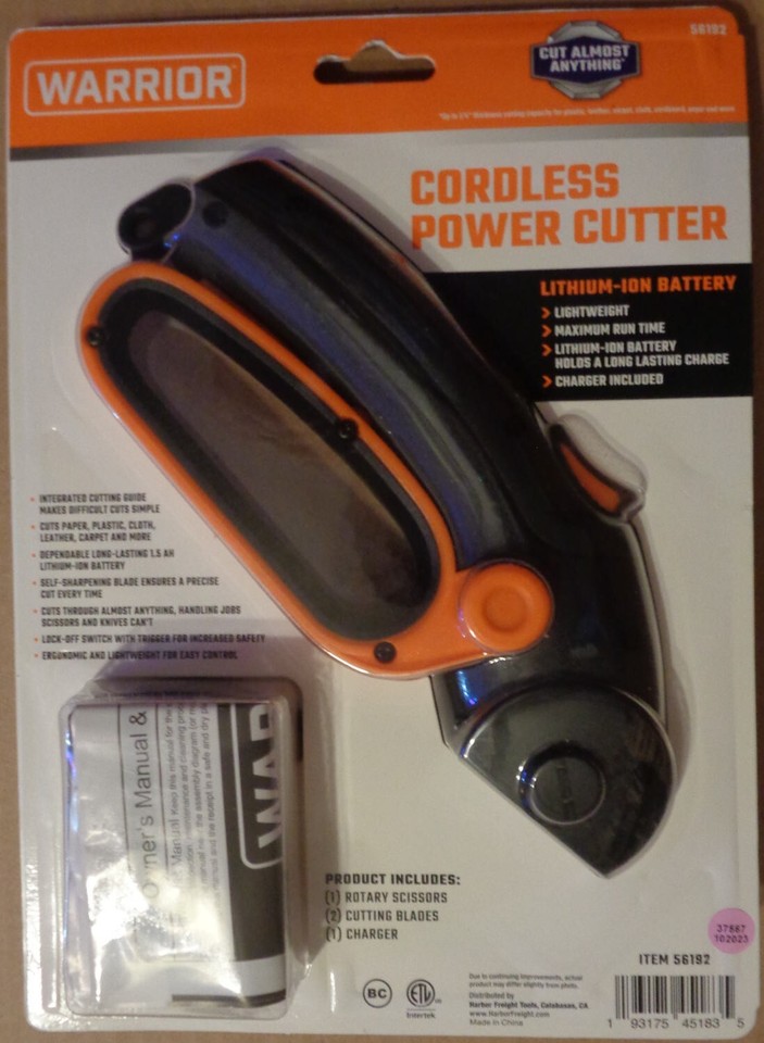4V Cordless Power Cutter with Charger Cuts Plastic Leather Cardboard ...