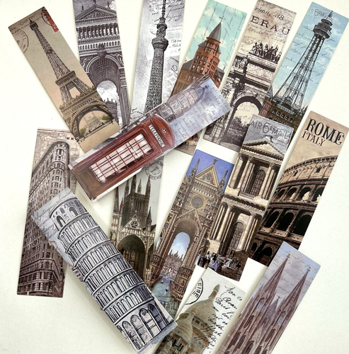 Vintage Style Travel Bookmarks Europe US Italy England France | eBay