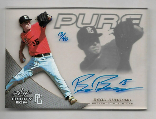 BEAU BURROWS 2014 LEAF TRINITY PURE SP RC AUTOGRAPH AUTO CARD #PCP-BB1 ...