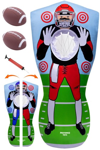 Inflatable Football Target - Double-Sided Toss Training Game with Mini ...