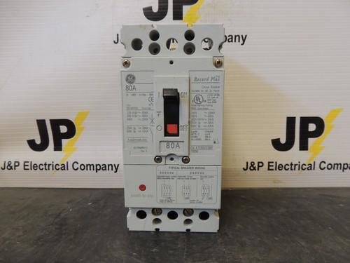 GE RECORD PLUS FCN36TE080R 80 amp 600v 65kA@480V 3 Pole Breaker | eBay