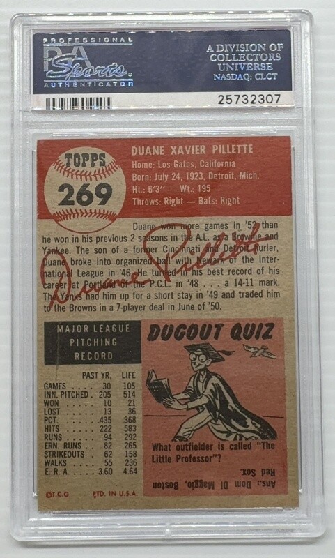 1953 Topps Duane Pillette #269 PSA 4 (07) | eBay
