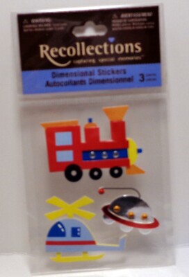 RECOLLECTIONS: Helicopter/Train/UFO 3D Stickers (NEW) | eBay