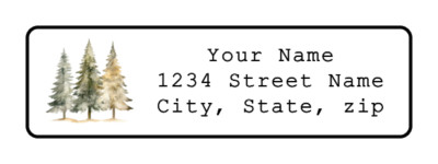 400 Personalized Winter Trees Return Address Labels Stickers 1/2"x1 3/4 ...