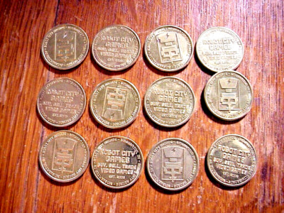 12 ROBOT CITY ARCADE Binghamton N.Y. VIDEO GAME TOKENS | eBay
