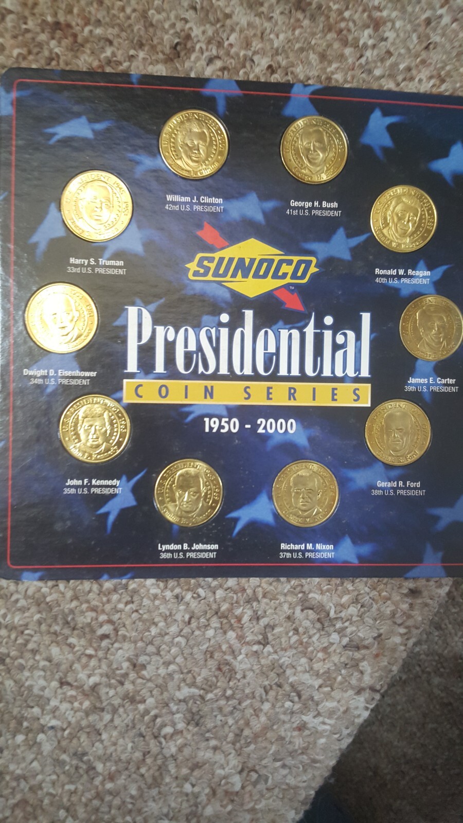SUNOCO PRESIDENTIAL COIN SERIES 1950-2000 BRASS 10 COINS SET | eBay