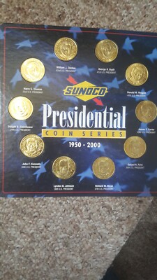SUNOCO PRESIDENTIAL COIN SERIES 1950-2000 BRASS 10 COINS SET | eBay