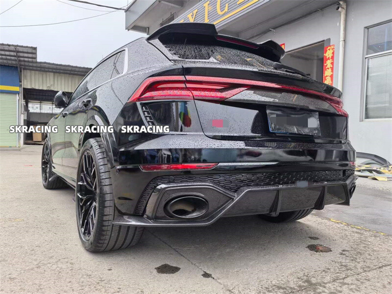 Dry Carbon Fiber Fits Audi RSQ8 2020-2024 Rear Bumper Diffuser Lip Body ...