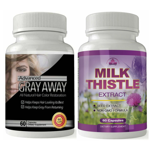 Gray Away Hair Color Restoration Milk Thistle Liver Detox Dietary ...