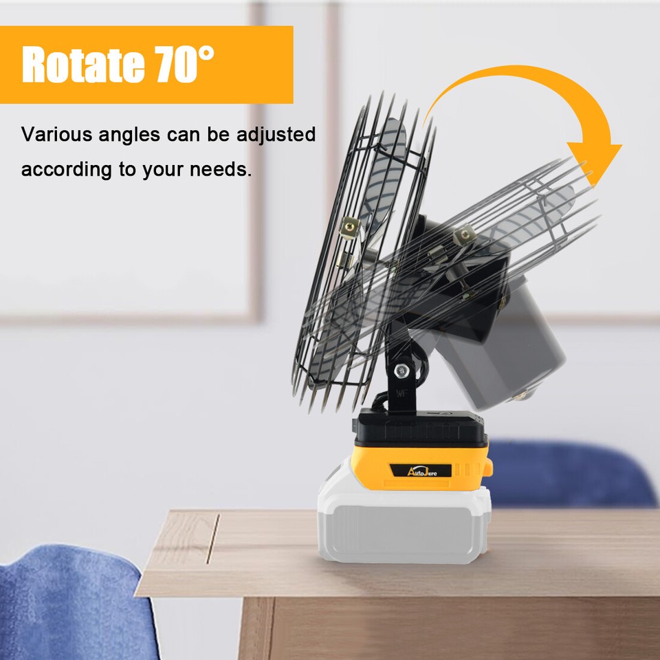 Jobsite Fan for Dewalt 20V Li-ion Battery Cordless Heavy-Duty Steel ...