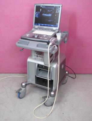 GE LogiqE Portable Ultrasound System w/ 12L-RS Probe & Docking Cart ...