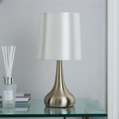 New Rimini Touch Lamp Beautiful Silver Base & Cream Shade Home Decor ...
