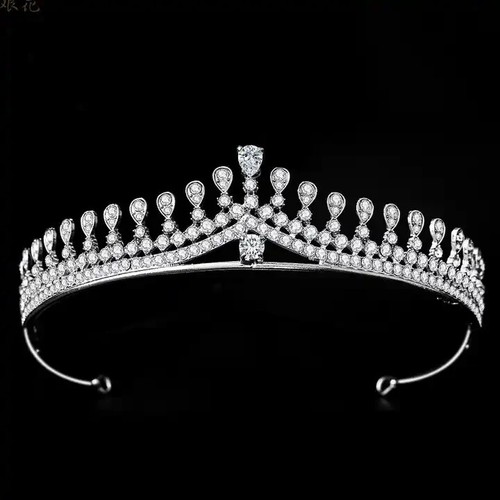 ROMANTIC Fashion Luxury Crystal Bridal Crown Tiara Light Silver Wedding ...